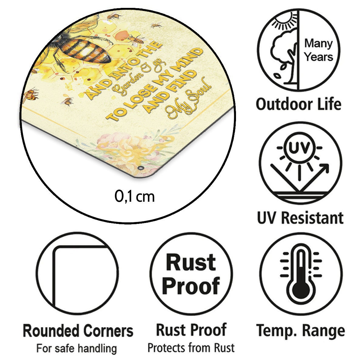 Personalized Bee Garden Metal Sign, Beekeeper, Gardening Lover Gift ...