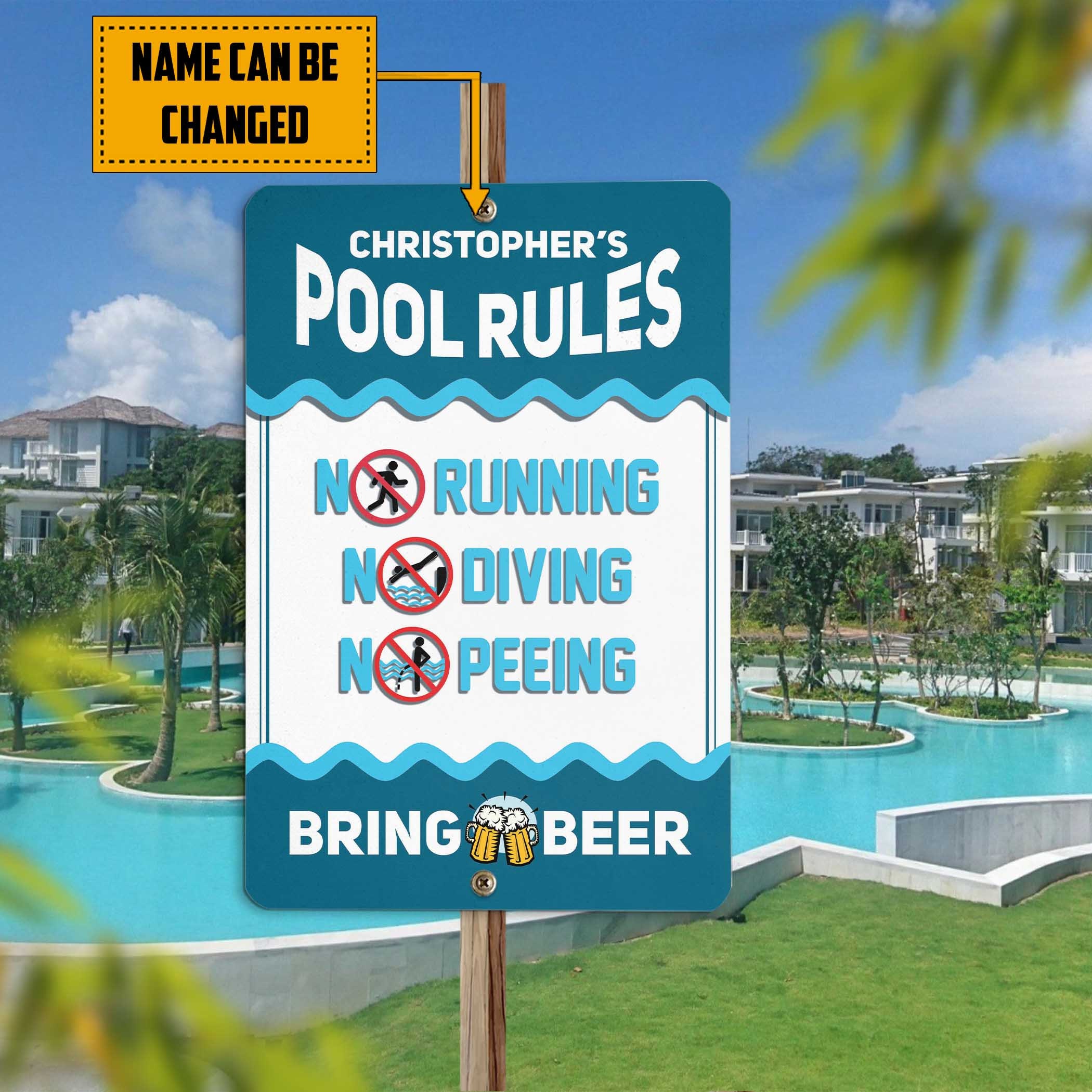 Personalized Swimming Pool Rules Metal Sign, Swimming Pool Sign, Pool ...