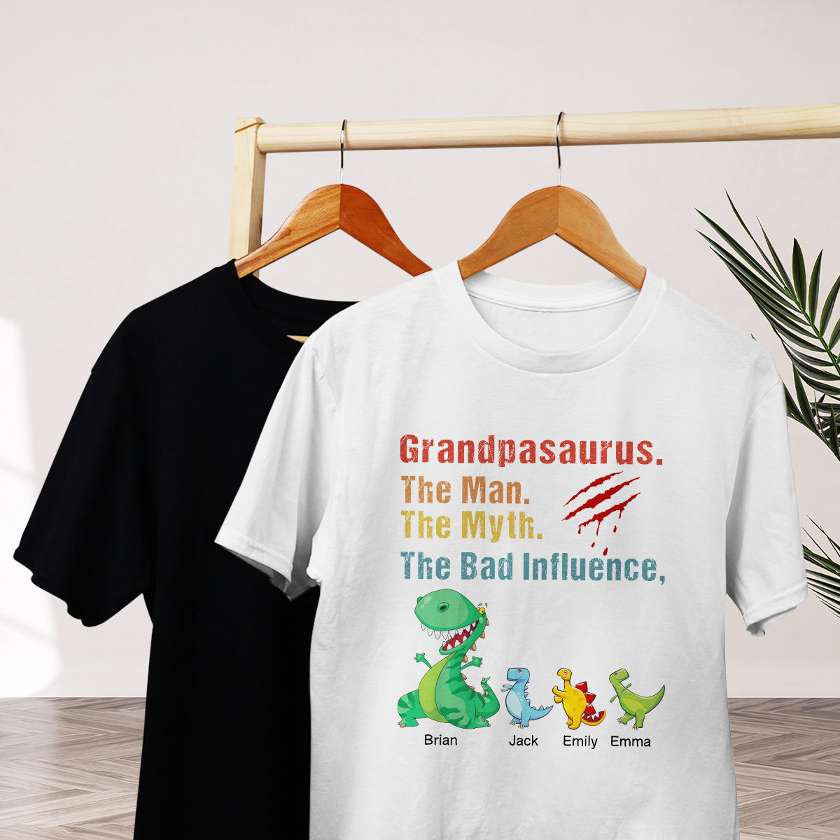 Grandpasaurus T-shirt With Kids Names Father's Day Gift Personalized ...