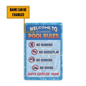Pool Sign, Pool Rules Metal Sign, Swimming Pool Sign, Pool Bar Outdoor ...