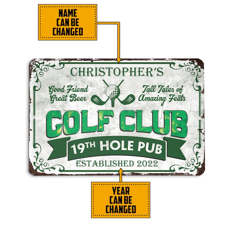 Custom Golf Club Sign Golf Metal Sign Good Friend Great Beer - Etsy