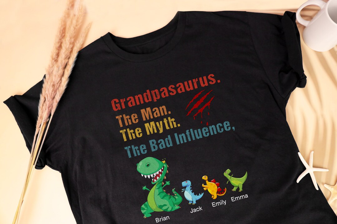 Grandpasaurus T-shirt With Kids Names Father's Day Gift Personalized ...