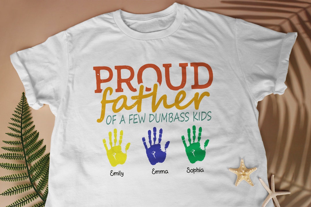 Proud Father T-shirt With Kids Names, Father's Day Gift, Personalized ...