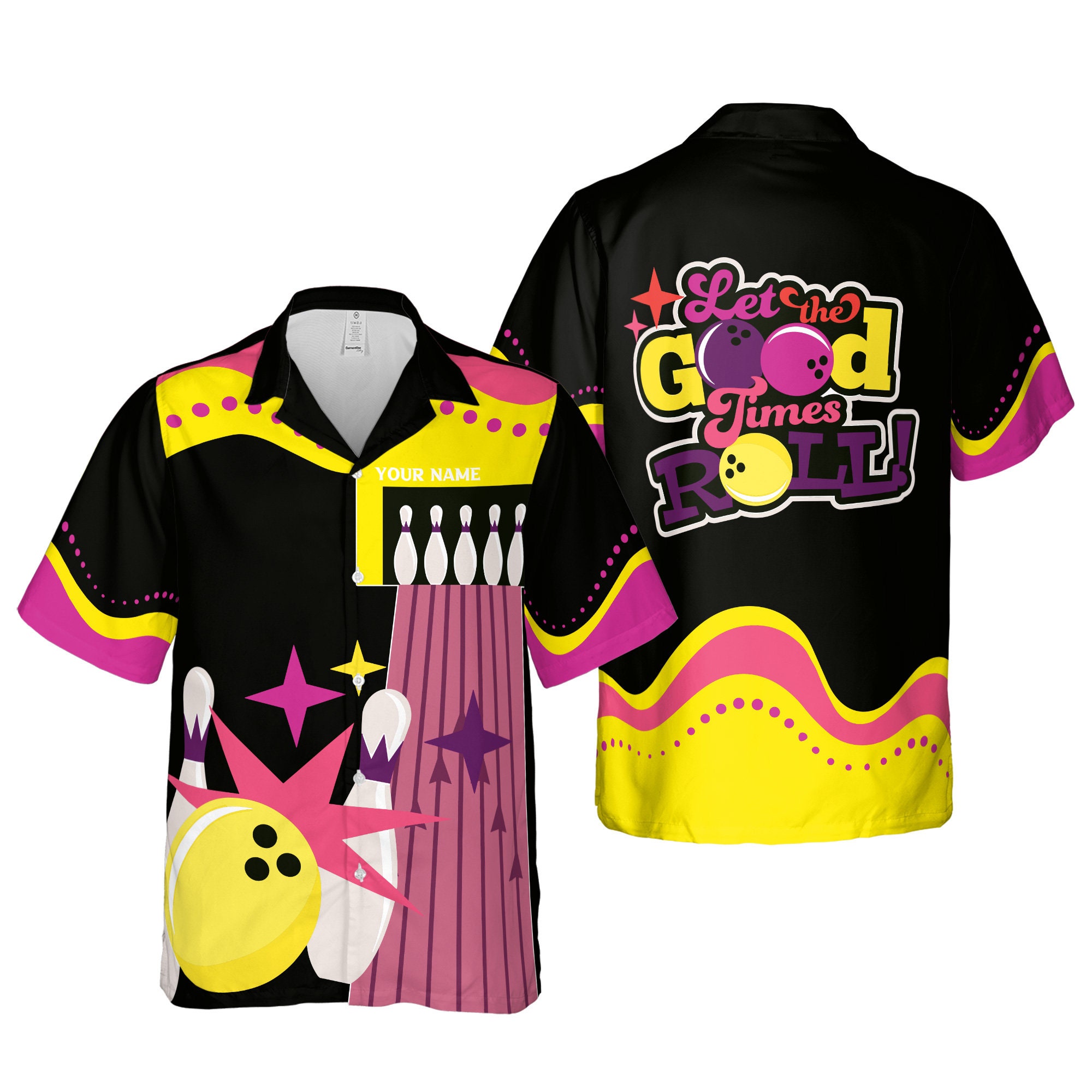 Personalized Retro Bowling Hawaiian Shirt Bowling Team Shirt Youth ...