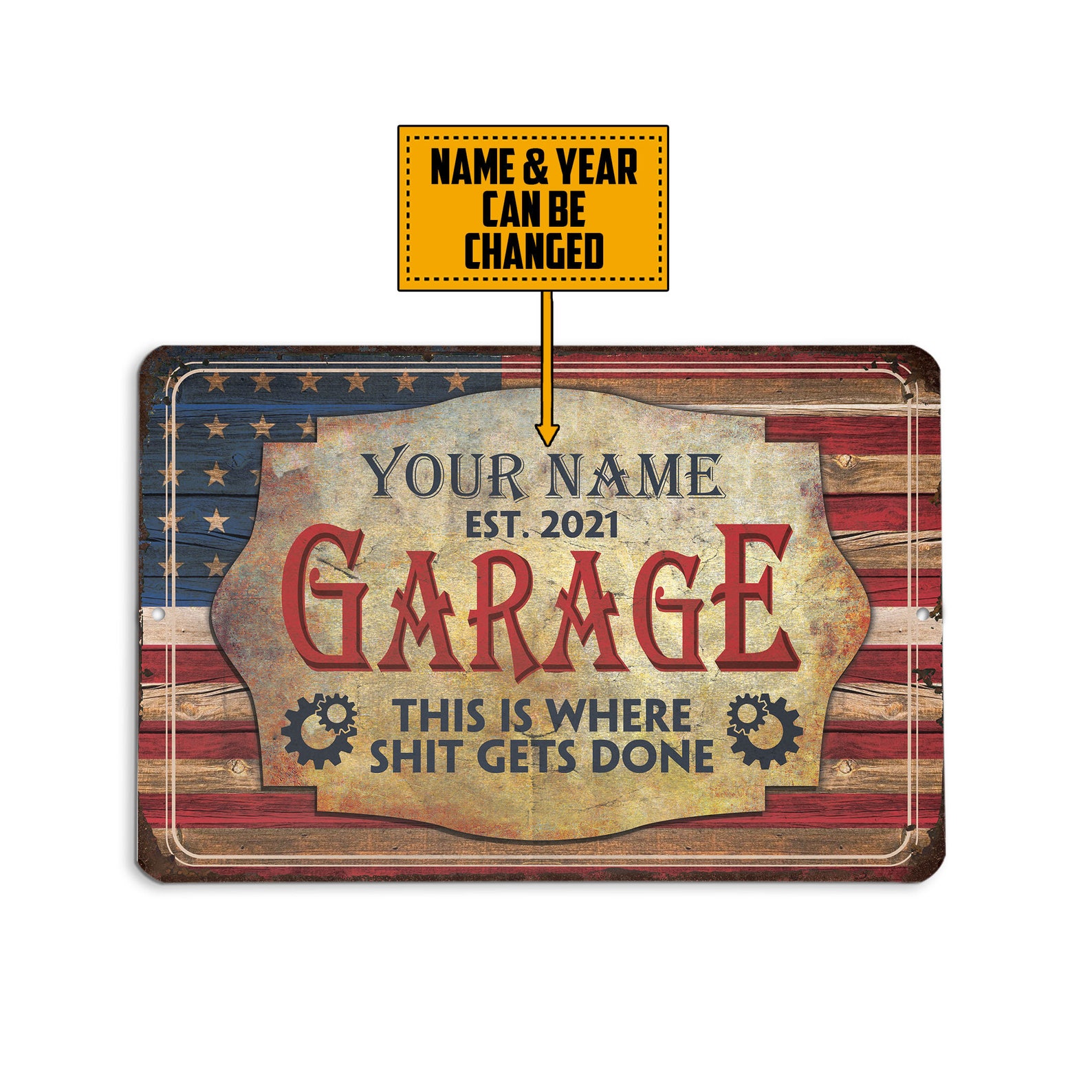 Garage Metal Sign Mechanic Workshop Sign Rustic American - Etsy