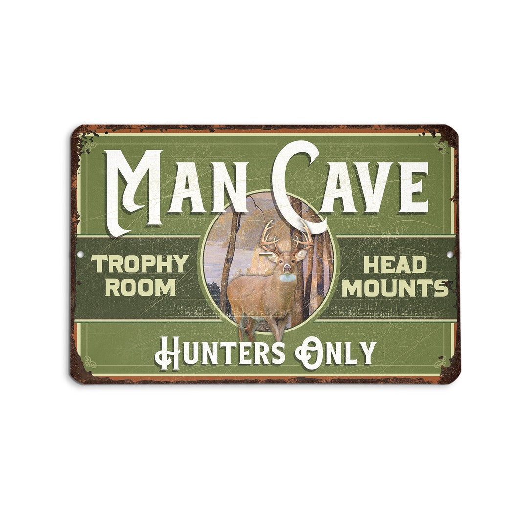 Custom Welcome Men Cave Hunters Only Sign, Hunting Lodge Sign, Deer ...