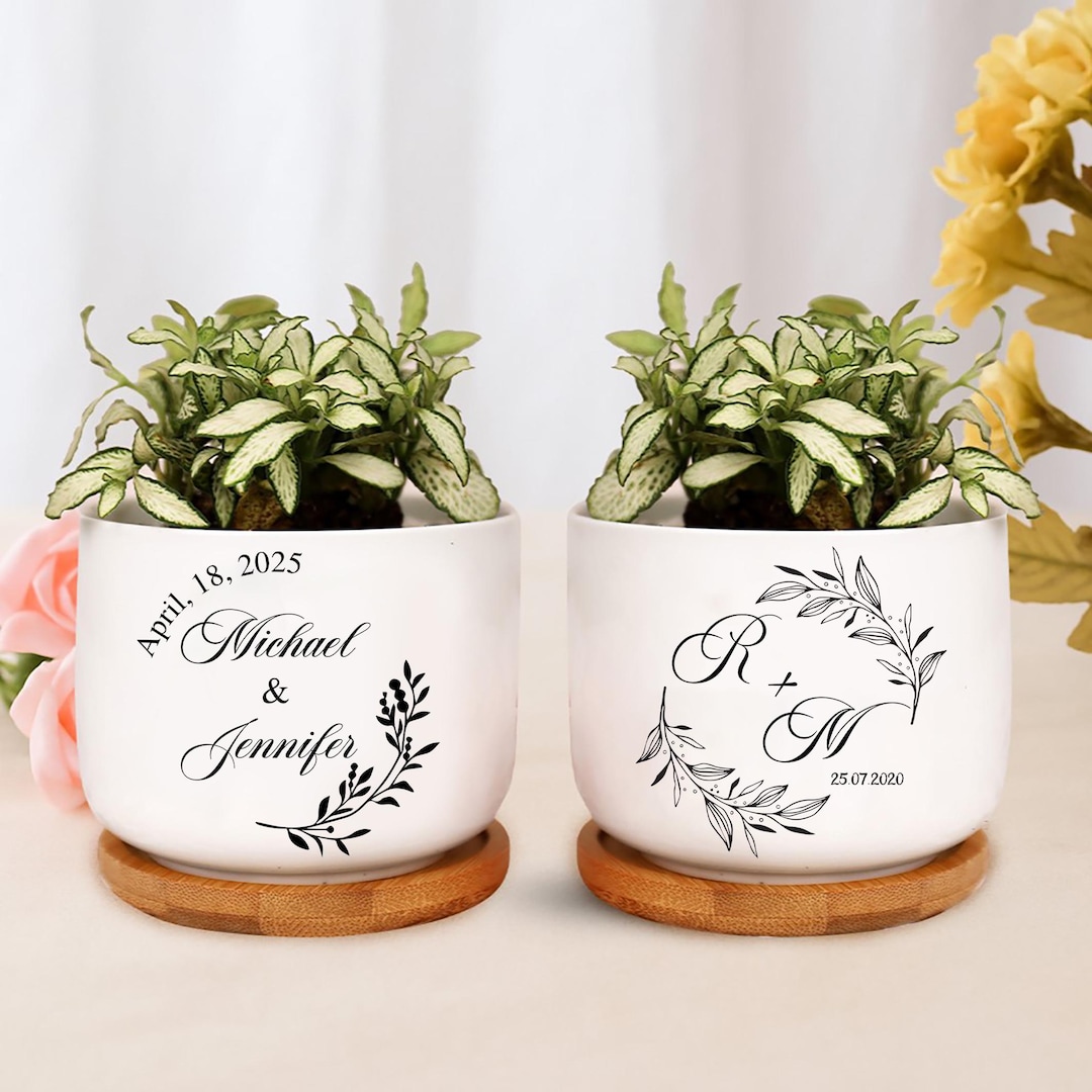 Personalized Wedding Plant Pot, Engagement Proposal Gift, Customized ...