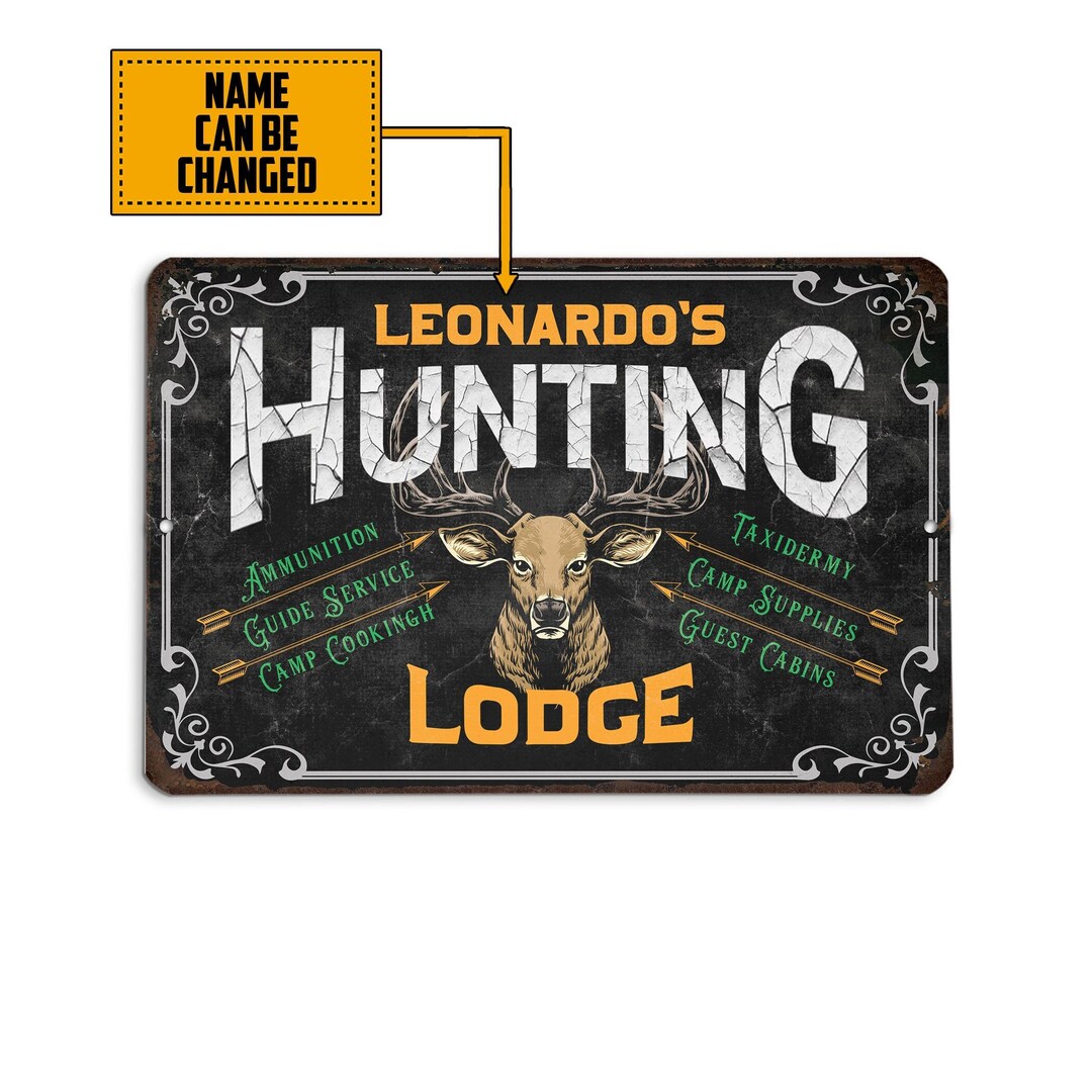 Personalized Hunting Lodge Metal Sign, Hunting Tin Sign, Welcome ...