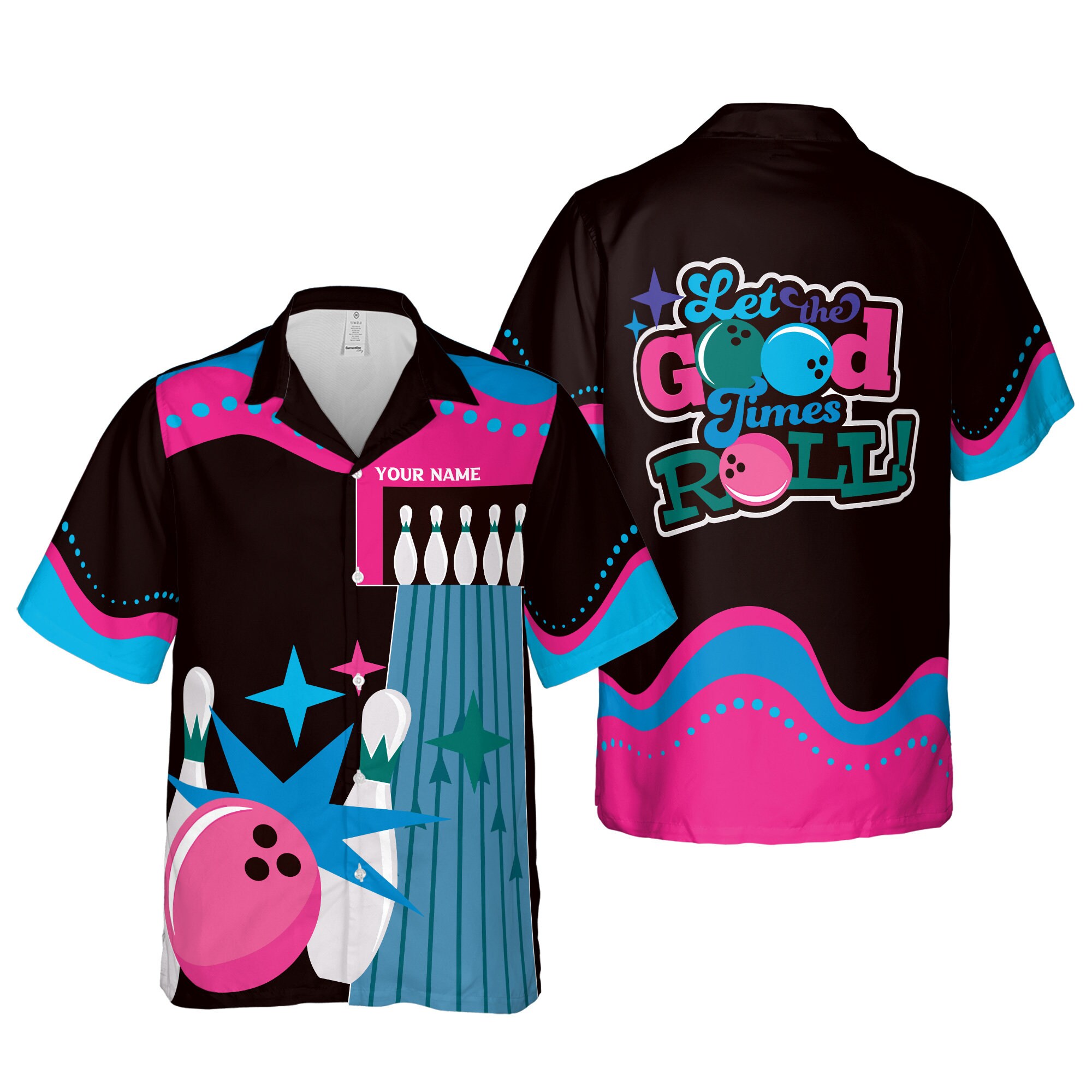 Personalized Retro Bowling Hawaiian Shirt Bowling Team Shirt Youth ...
