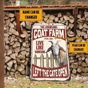Personalized Goats Farm Fresh Milk Classic Metal Sign Farm Fresh Sign ...