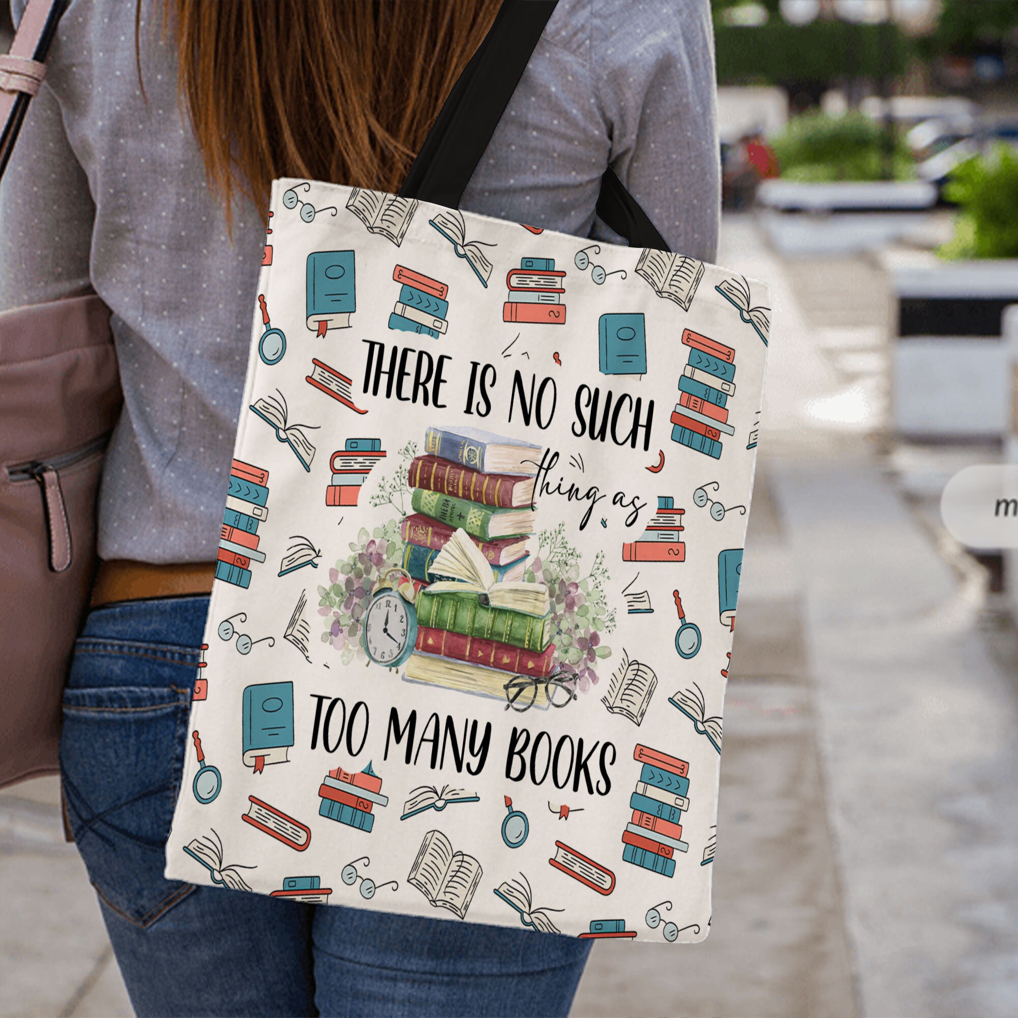 Book Reader Tote Bag Bookshelf Tote Bag Teacher Life Bag - Etsy