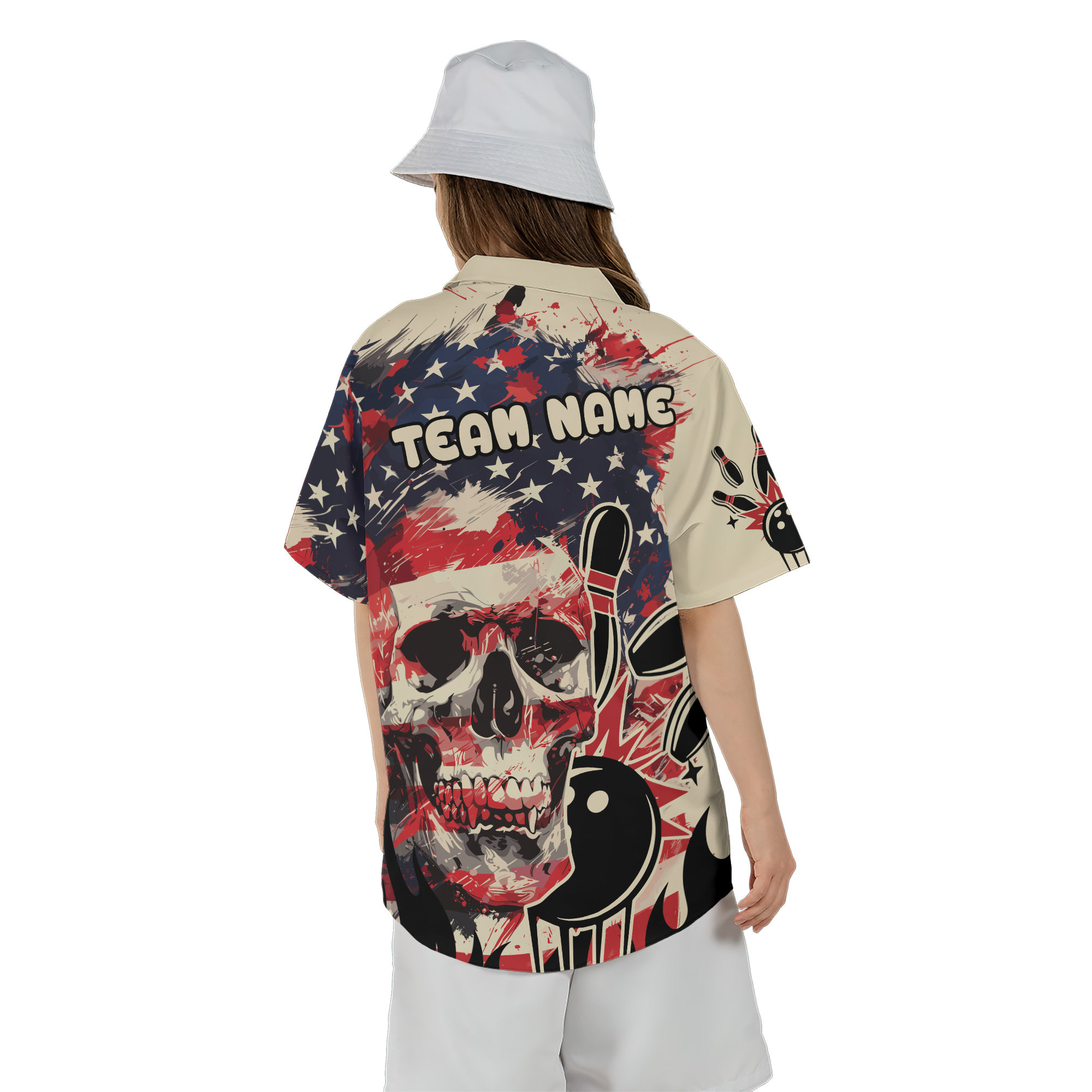 Personalized Gothic Skull Bowling Hawaiian Shirt Bowling Team Shirt ...