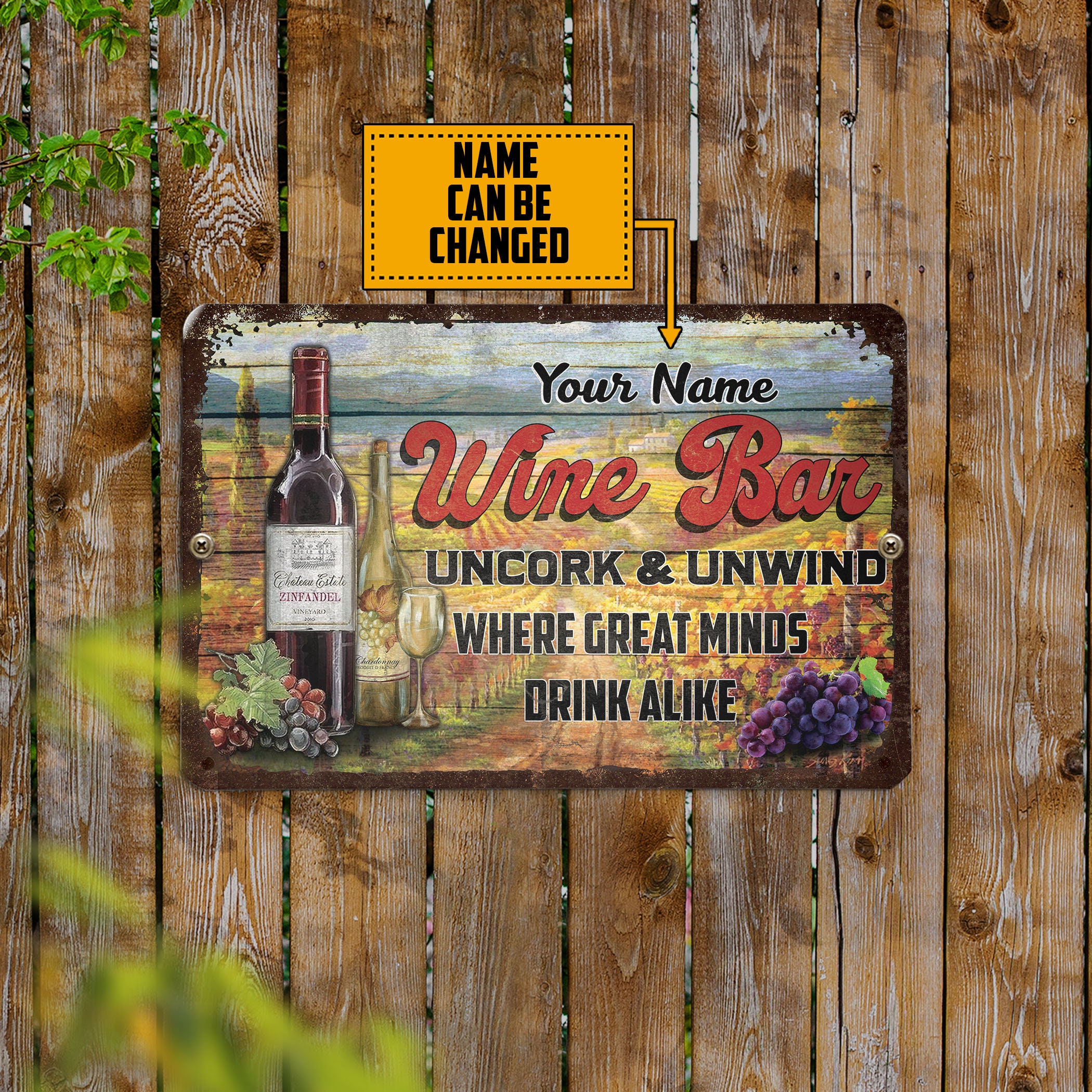 Personalized Wine Bar Metal Sign, Wine Cellar Sign, Personalized Home ...