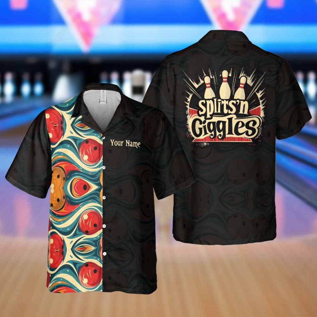 Personalized Splits 'N Giggles Bowling Hawaiian Shirt Bowling Team ...