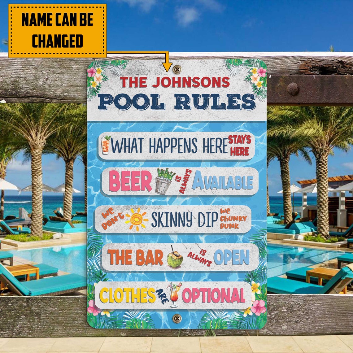Pool Sign, Swimming Pool Rules Metal Sign, Pool Sign Personalized, Pool ...
