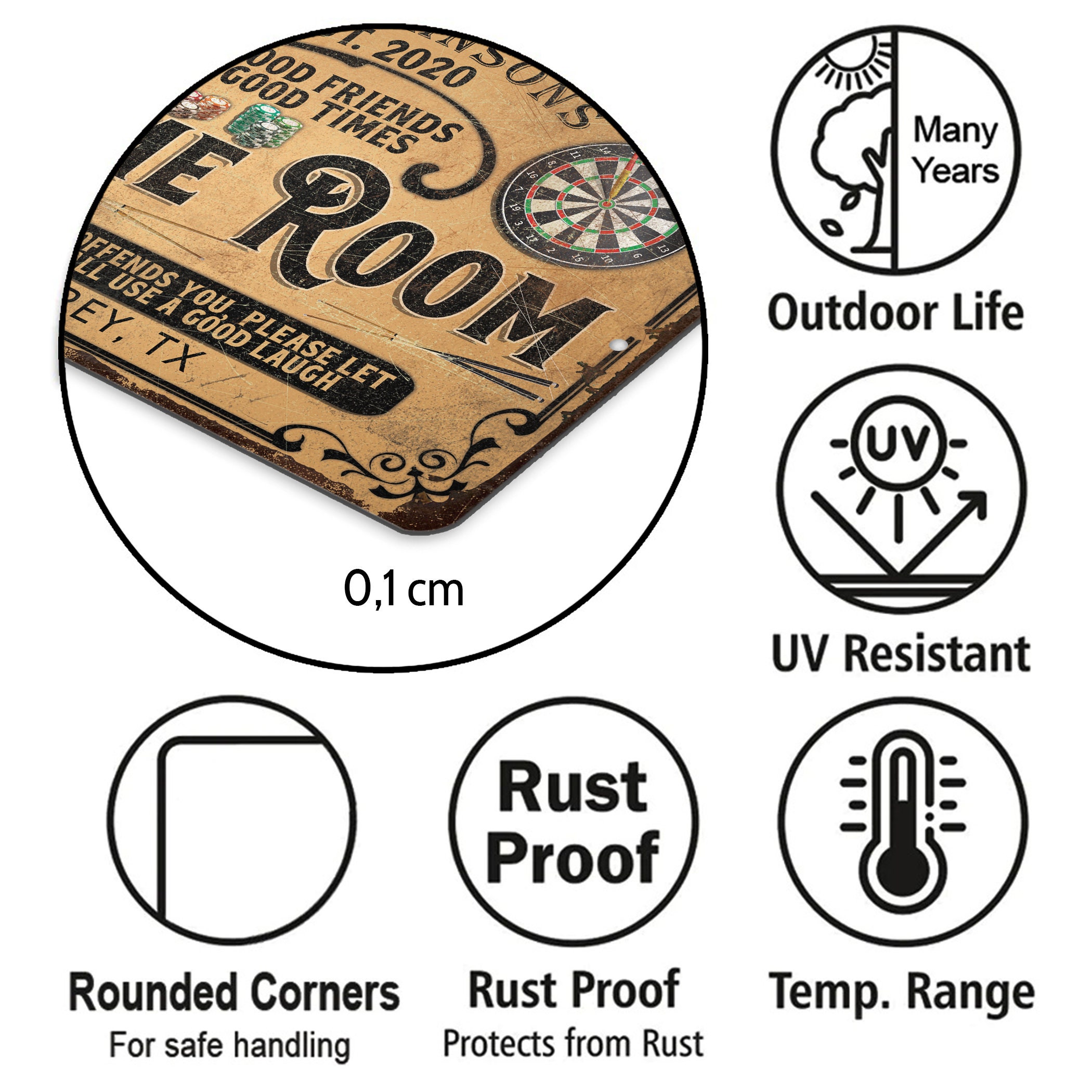 Game Room Metal Sign Family Bar Sign Darts Tin Sign Decor - Etsy