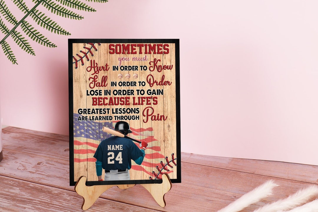 Personalized Baseball Life Lesson Layer Plaque Sign Baseball Player ...