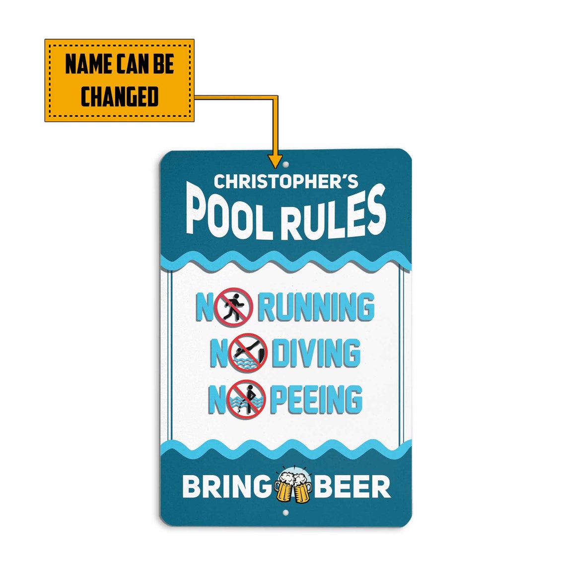 Personalized Swimming Pool Rules Metal Sign, Swimming Pool Sign, Pool ...