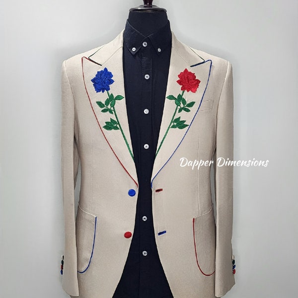 Mens Blazer With Piping - Etsy