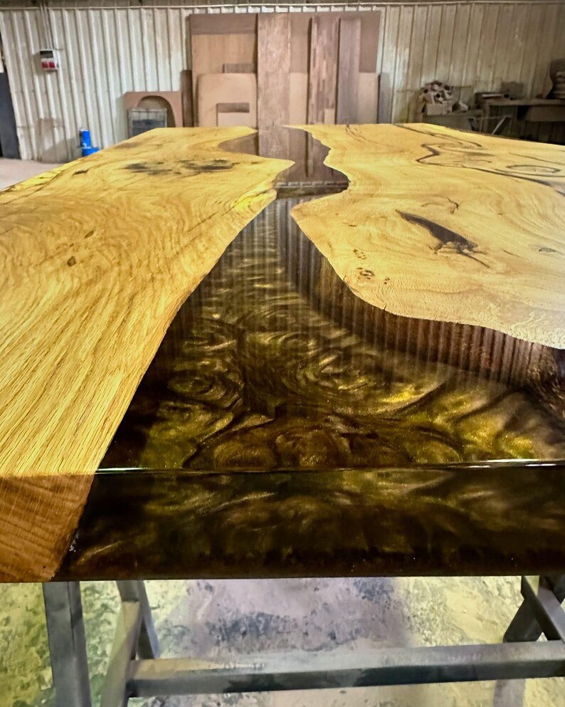 Custom Epoxy Resin Table, Living Room Table , Ocean Design, Live Edge ...