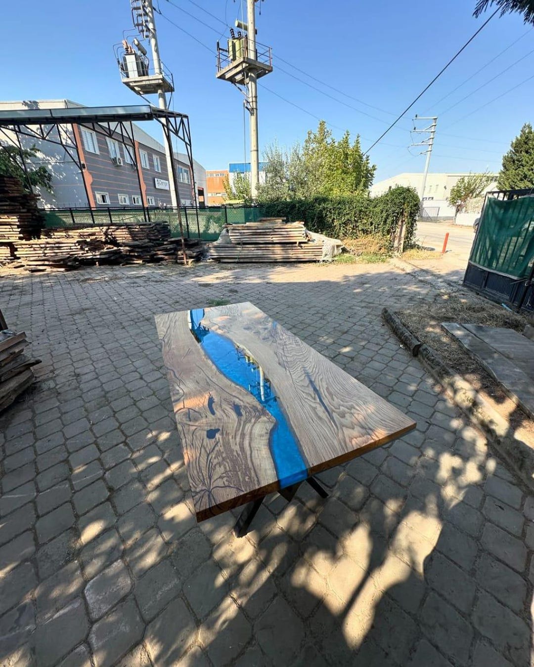 Custom Epoxy Resin Table, Living Room Table , Ocean Design, Live Edge ...