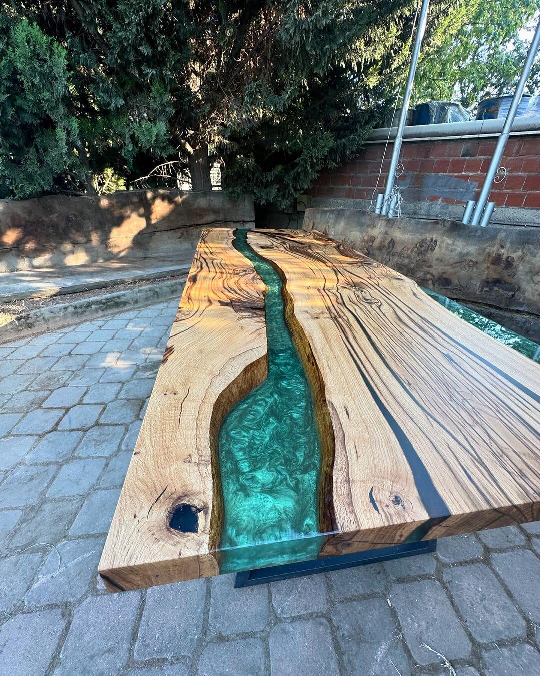 Custom Epoxy Resin Table, Living Room Table , Ocean Design, Live Edge ...