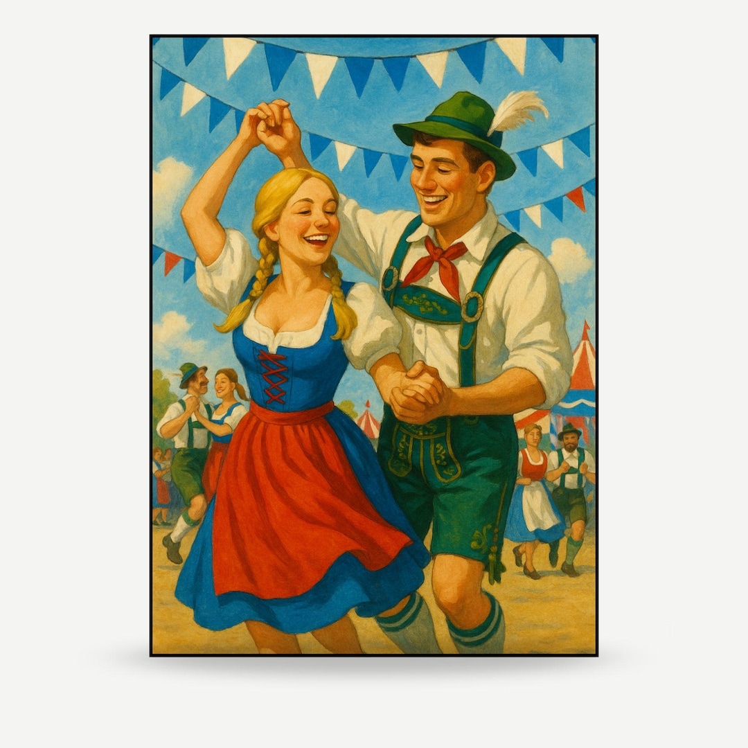 Bavarian Fest A4 Art Print: Vintage Munich Celebration Decor (digital ...