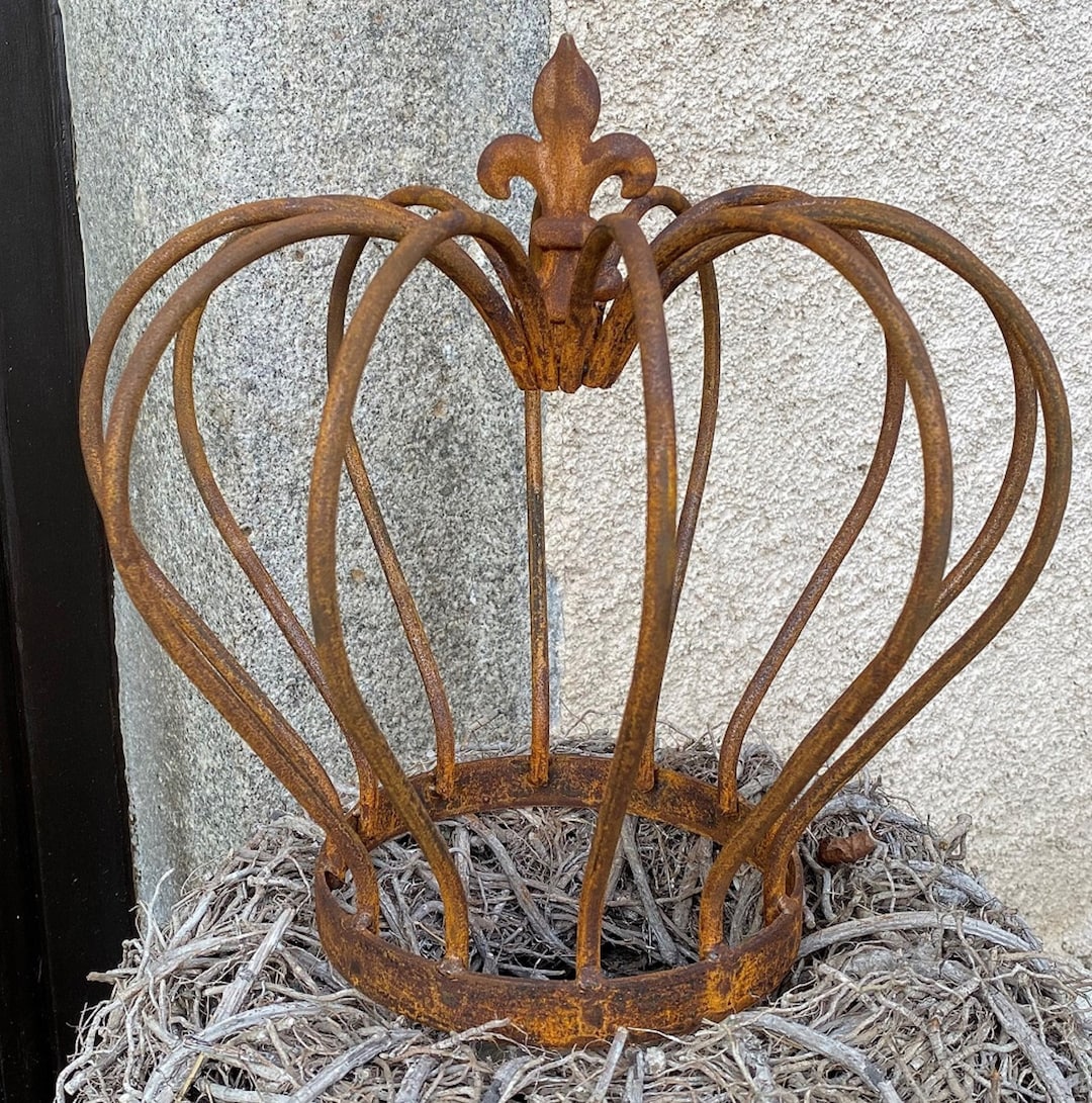 Edelrost Crown Bulbous With Round Rods on Base Ring Large Height 35 Cm ...