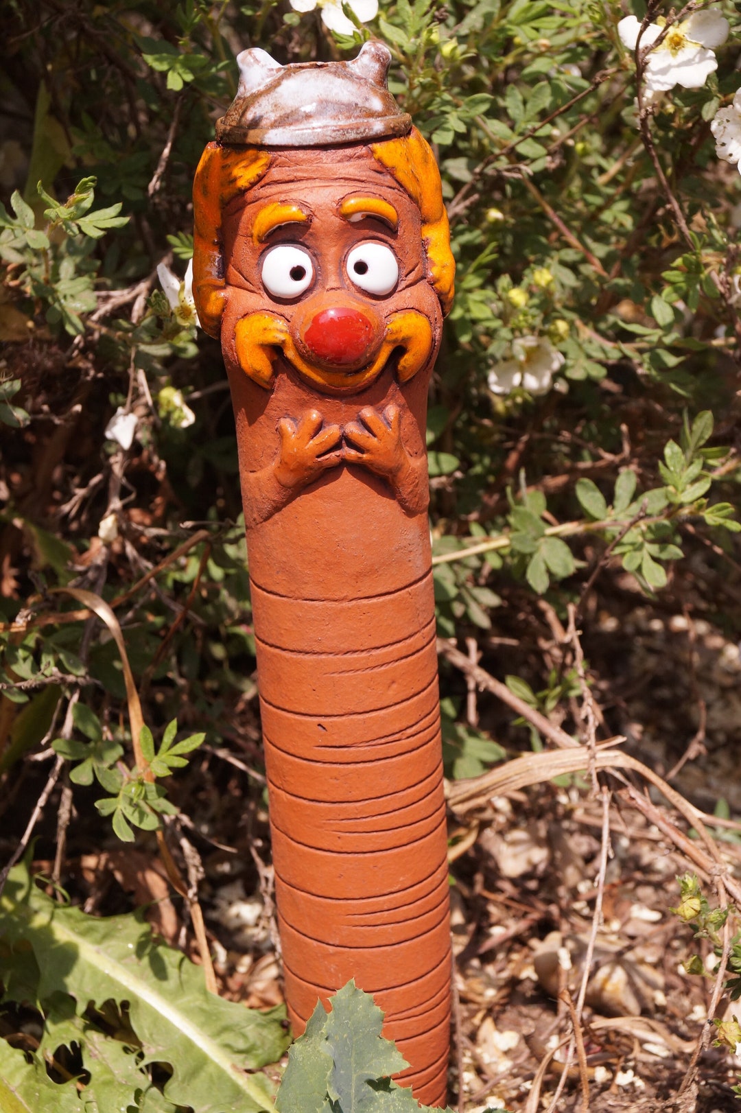 Ceramic Garden Worm Viking With Water Reservoir to Plug in Height 33 Cm ...