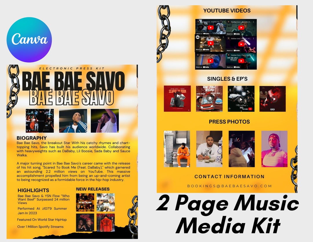 Electronic Press Kit | Media Kit Template for Musicians | Press Kit for ...