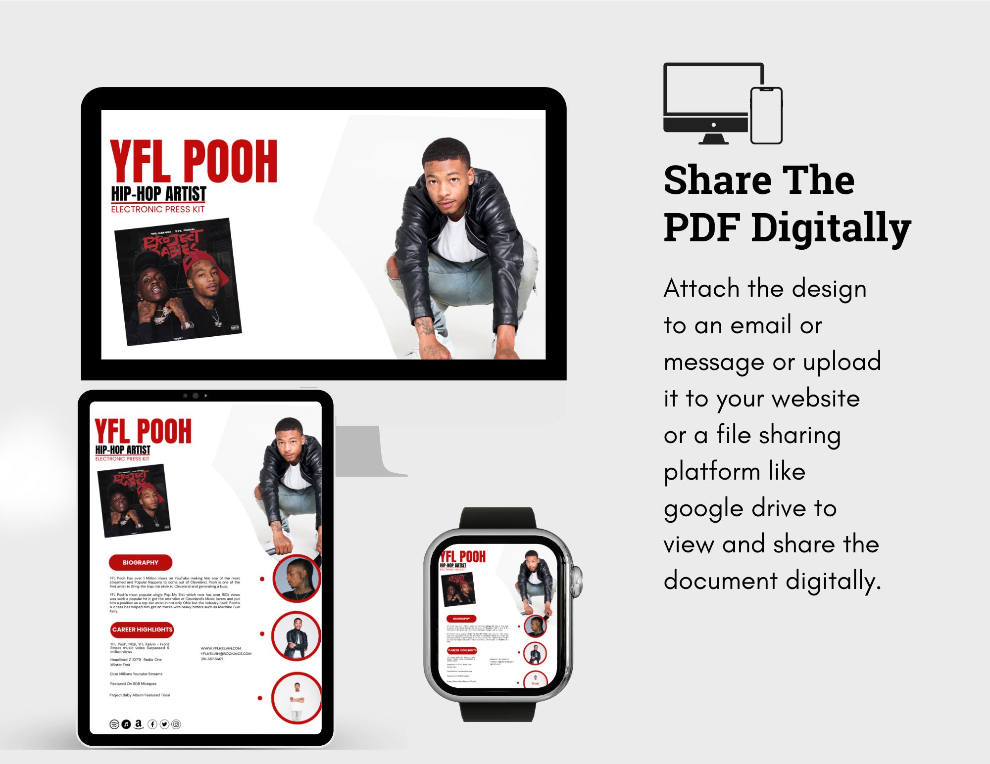 Electronic Press Kit | Media Kit Template for Musicians | Press Kit for ...