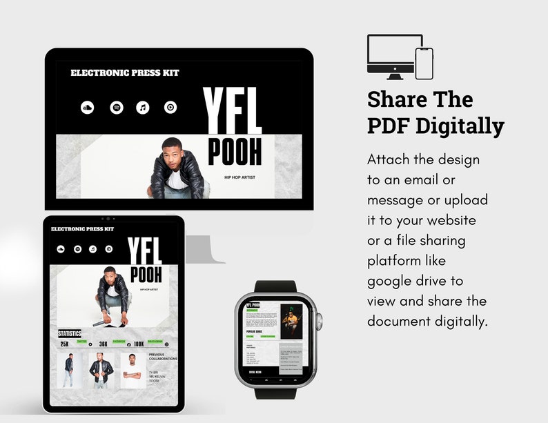 Electronic Press Kit | Media Kit Template for Musicians | Press Kit for ...