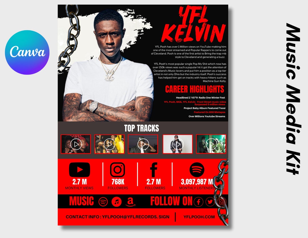 Electronic Press Kit | Media Kit Template for Musicians | Press Kit for ...