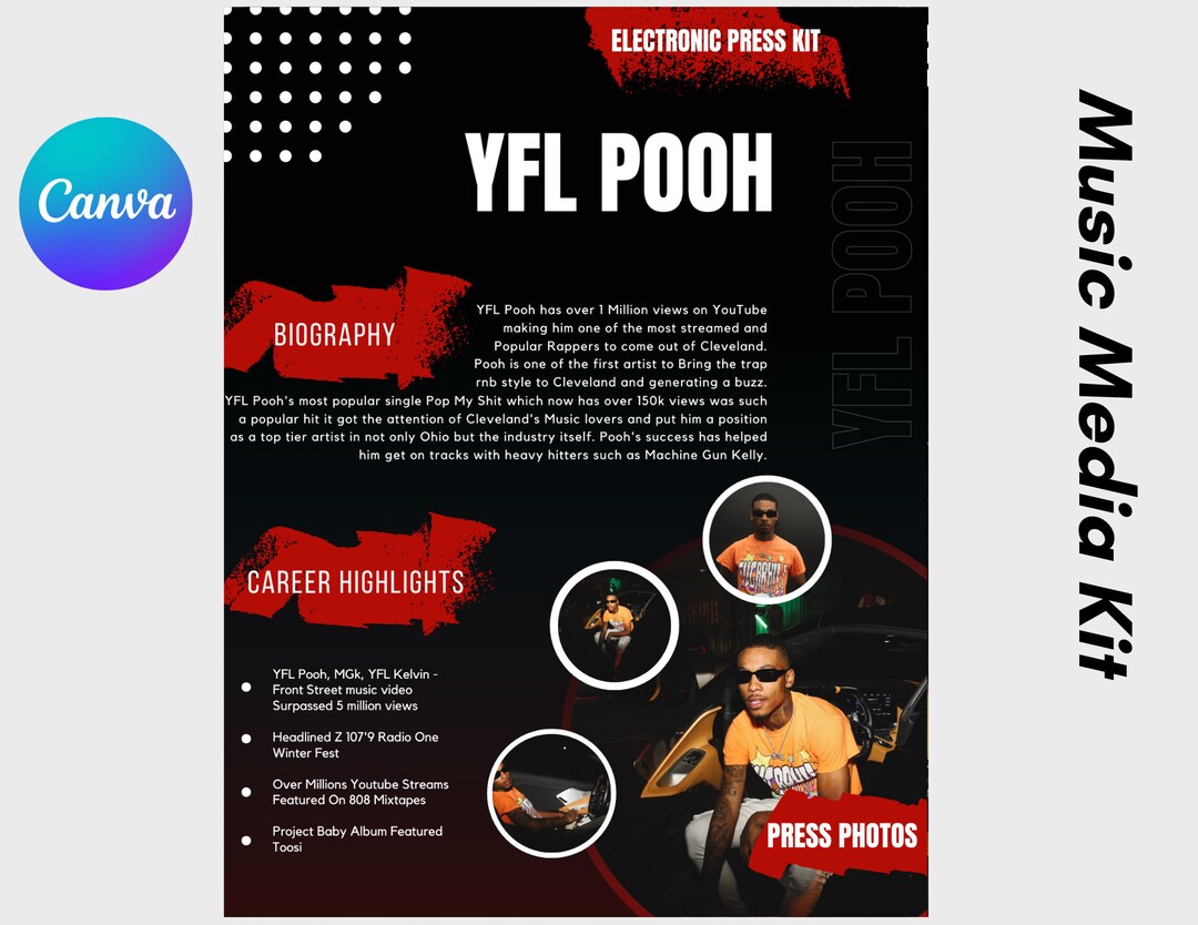 Electronic Press Kit | Media Kit Template for Musicians | Press Kit for ...