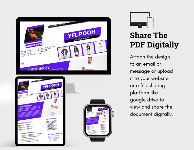 Electronic Press Kit | Media Kit Template for Musicians | Press Kit for ...