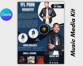 Electronic Press Kit Media Kit Template for Musicians - Etsy