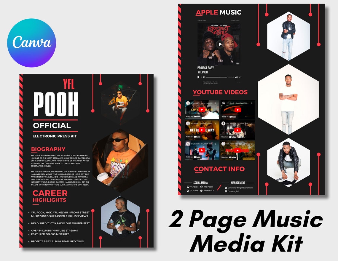 Electronic Press Kit | Media Kit Template for Musicians | Press Kit for ...