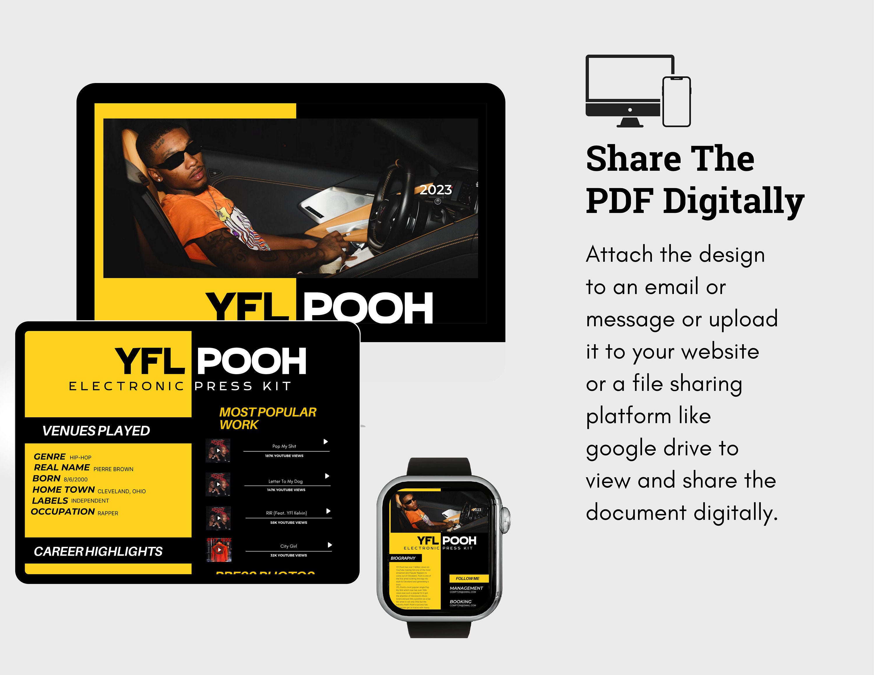 Electronic Press Kit | Media Kit Template for Musicians | Press Kit for ...
