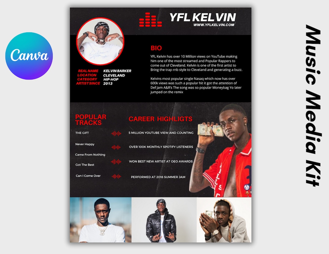Electronic Press Kit | Media Kit Template for Musicians | Press Kit for ...