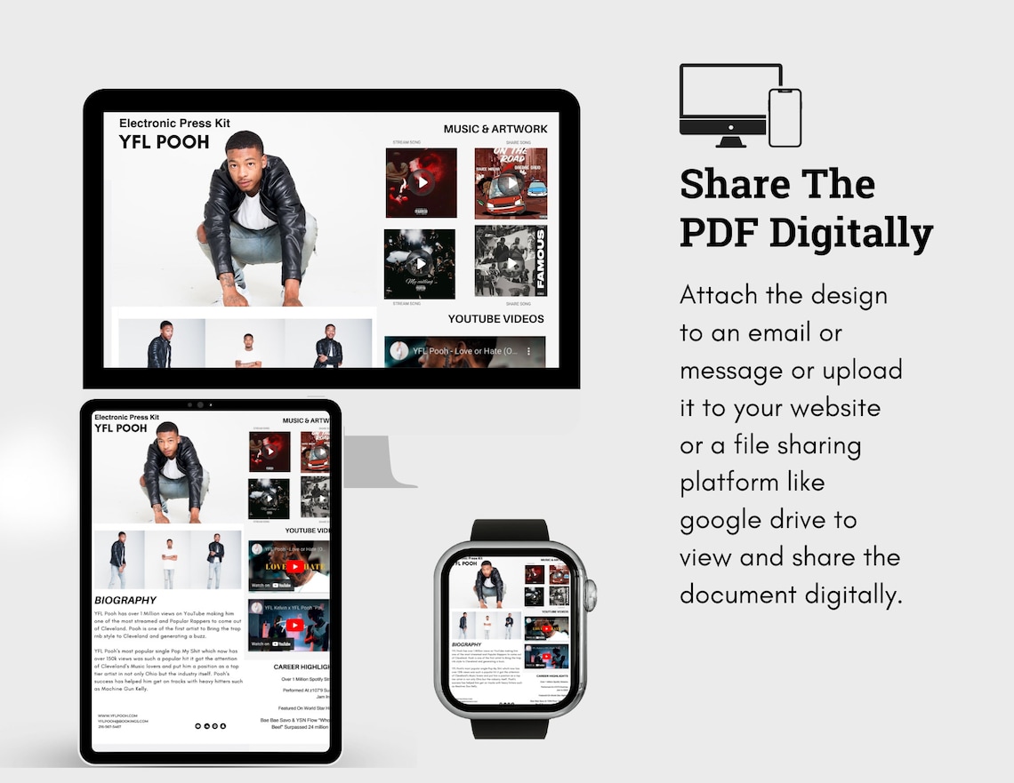 Electronic Press Kit | Media Kit Template for Musicians | Press Kit for Music Artists ...