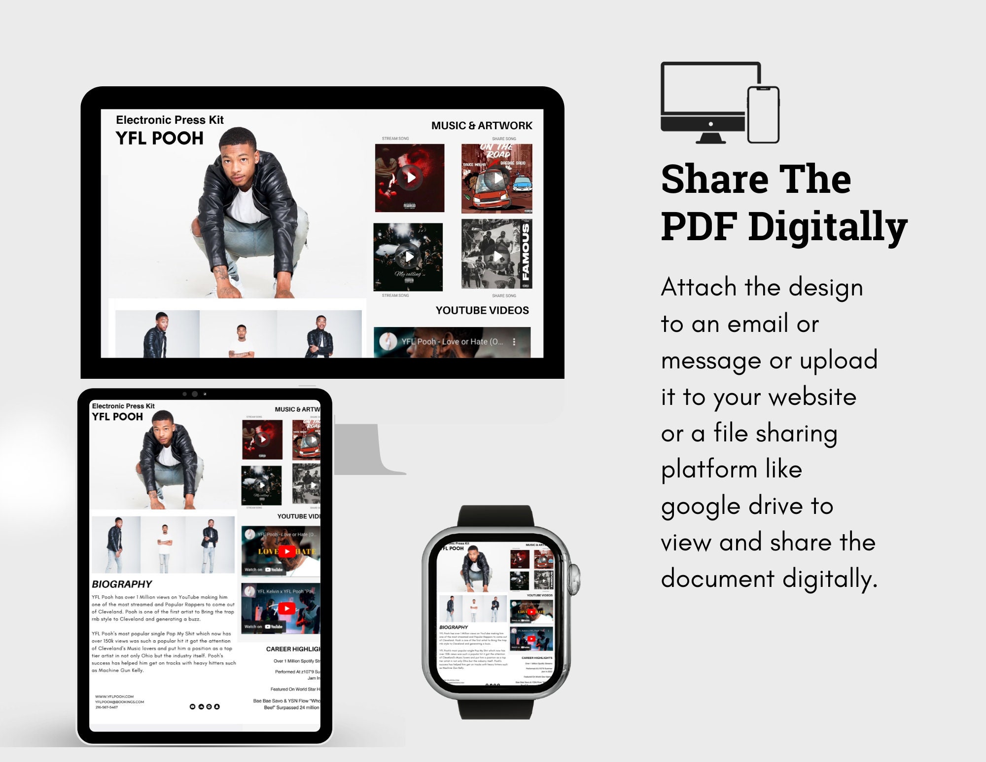 Electronic Press Kit | Media Kit Template for Musicians | Press Kit for ...