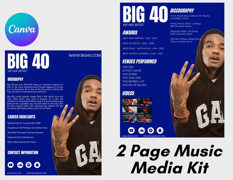 Electronic Press Kit | Media Kit Template for Musicians | Press Kit for ...