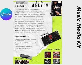 Electronic Press Kit Media Kit Template for Musicians Press Kit for ...
