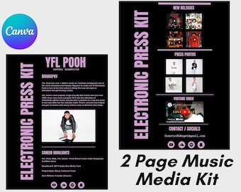 Electronic Press Kit Media Kit Template for Musicians Press Kit for Music Artists Electronic ...