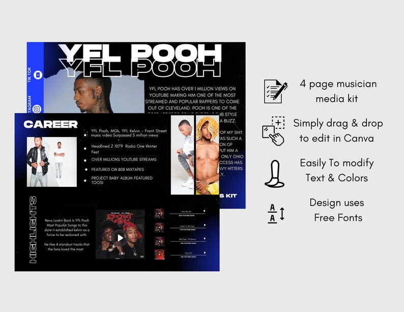 Electronic Press Kit | Media Kit Template for Musicians | Press Kit for ...