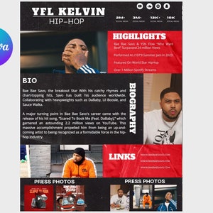 Electronic Press Kit | Media Kit Template for Musicians | Press Kit for ...