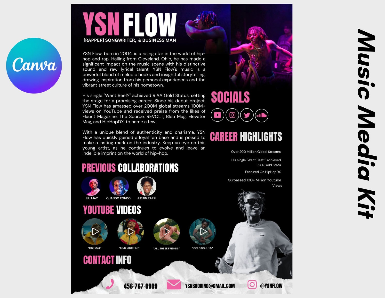 Electronic Press Kit | Media Kit Template for Musicians | Press Kit for ...