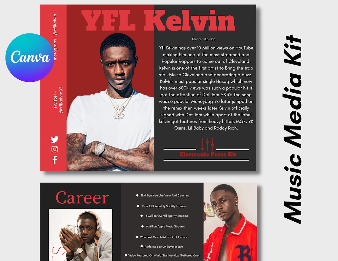 Electronic Press Kit | Media Kit Template for Musicians | Press Kit for ...