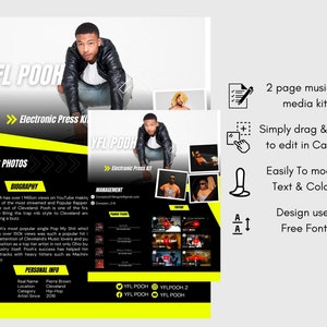 Electronic Press Kit | Media Kit Template for Musicians | Press Kit for ...