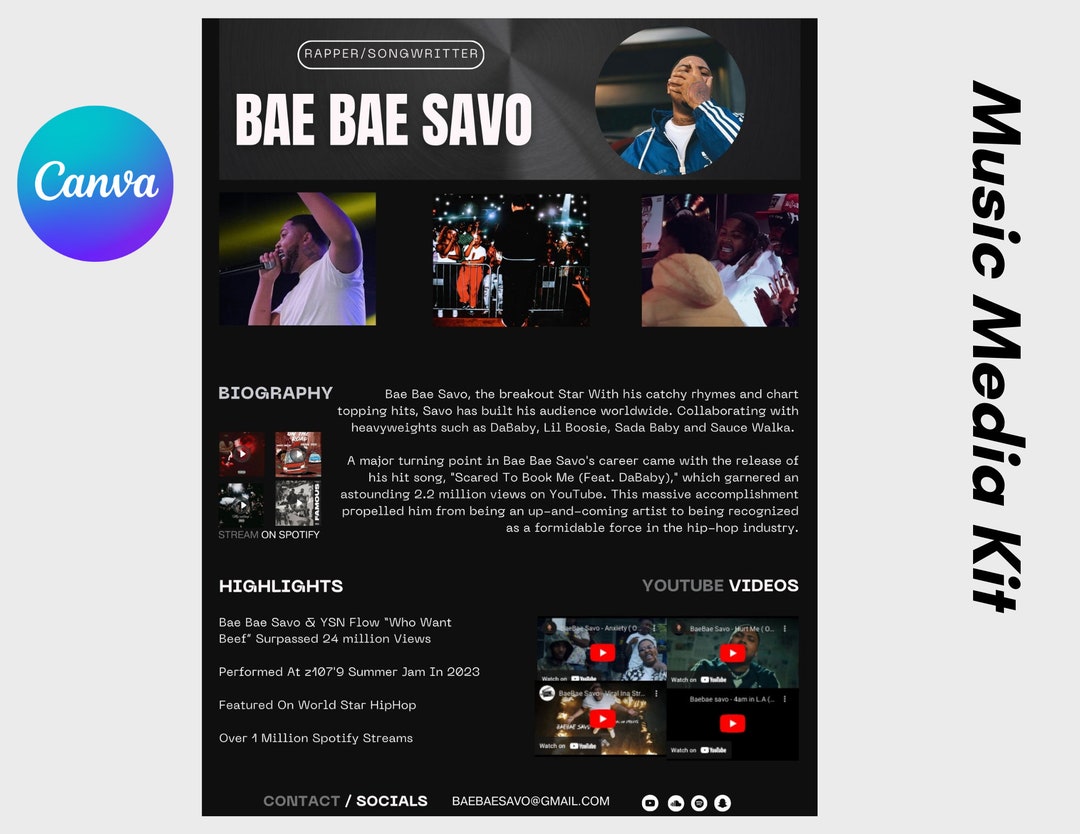 Electronic Press Kit | Media Kit Template for Musicians | Press Kit for ...